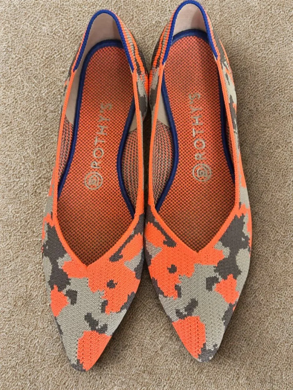 Rothy's | Shoes | Rare Retired Rothys Neon Camo The Point Shoes Size 85 ...